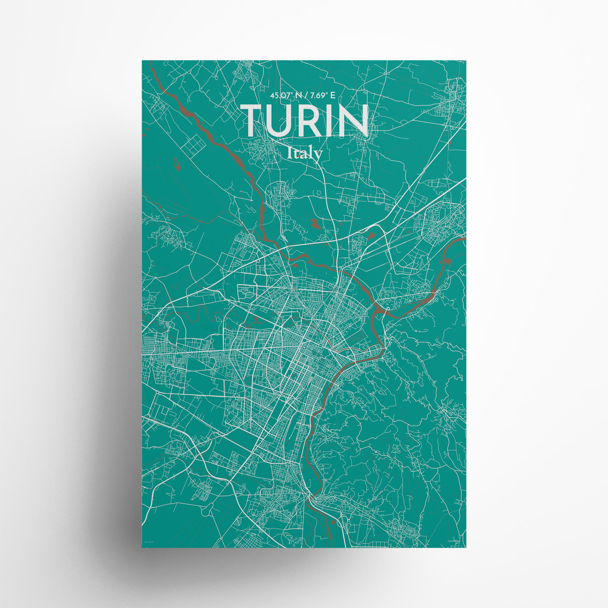 OurPoster.com Turin City Map Graphic Art In Nature - Wayfair Canada