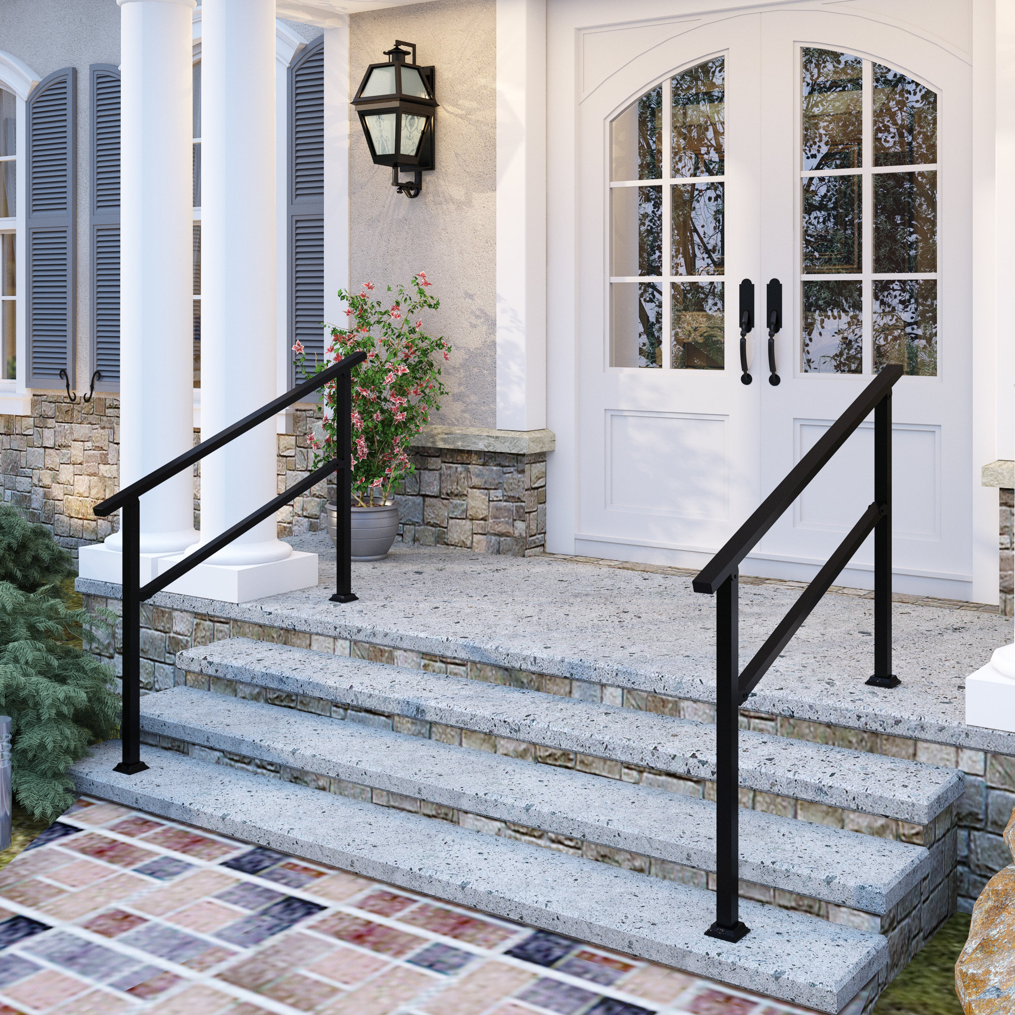 Metaoutdoors Stair Railing Kit Handrail Flexible Outdoor Deck Hand Rail ...
