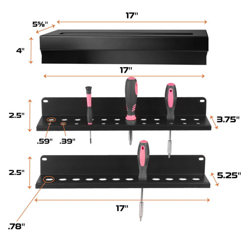 WFX Utility™ Wall Mount Metal Hand Tool Storage Rack | Wayfair