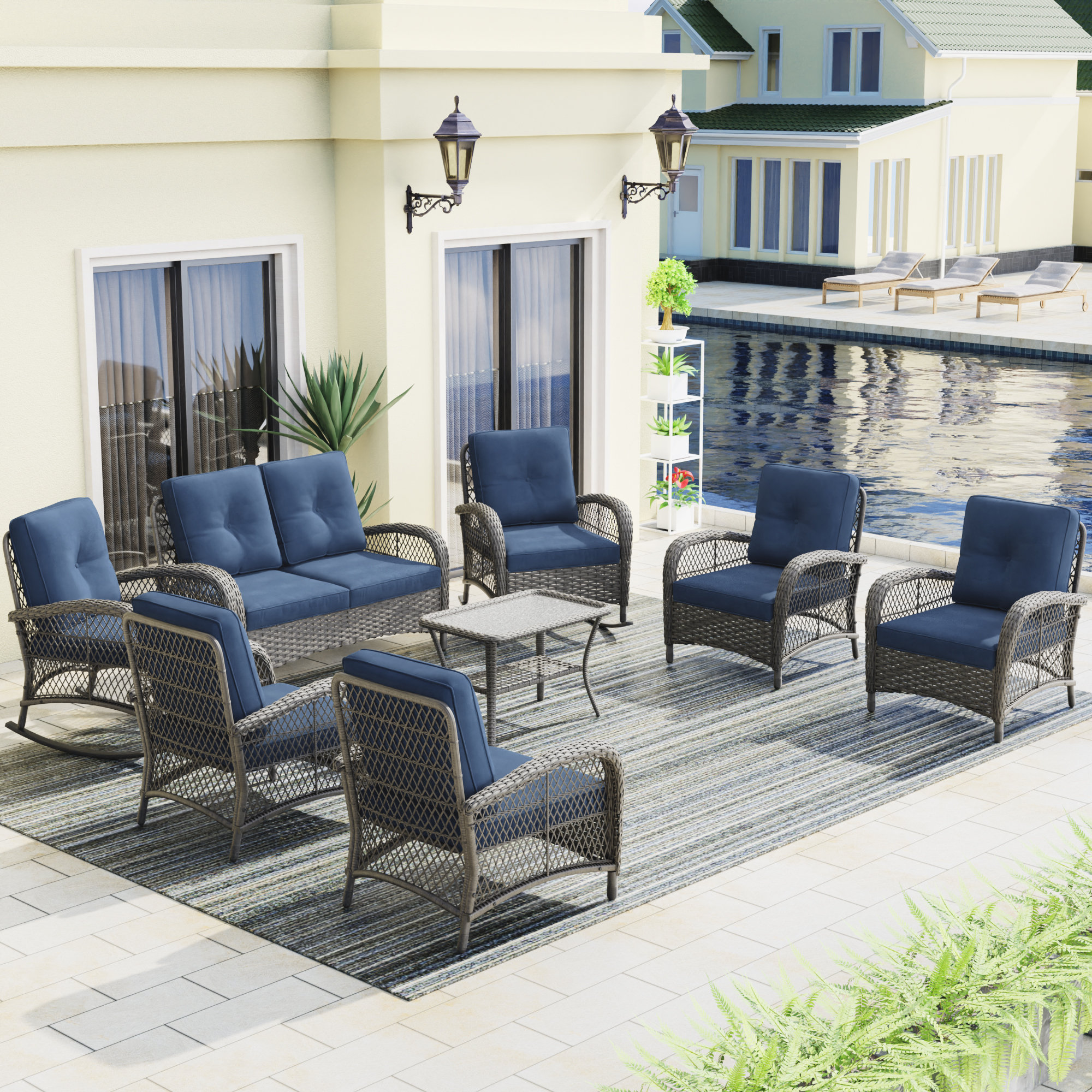 Red Barrel Studio Lynnesha 8 - Person Outdoor Seating Group with ...