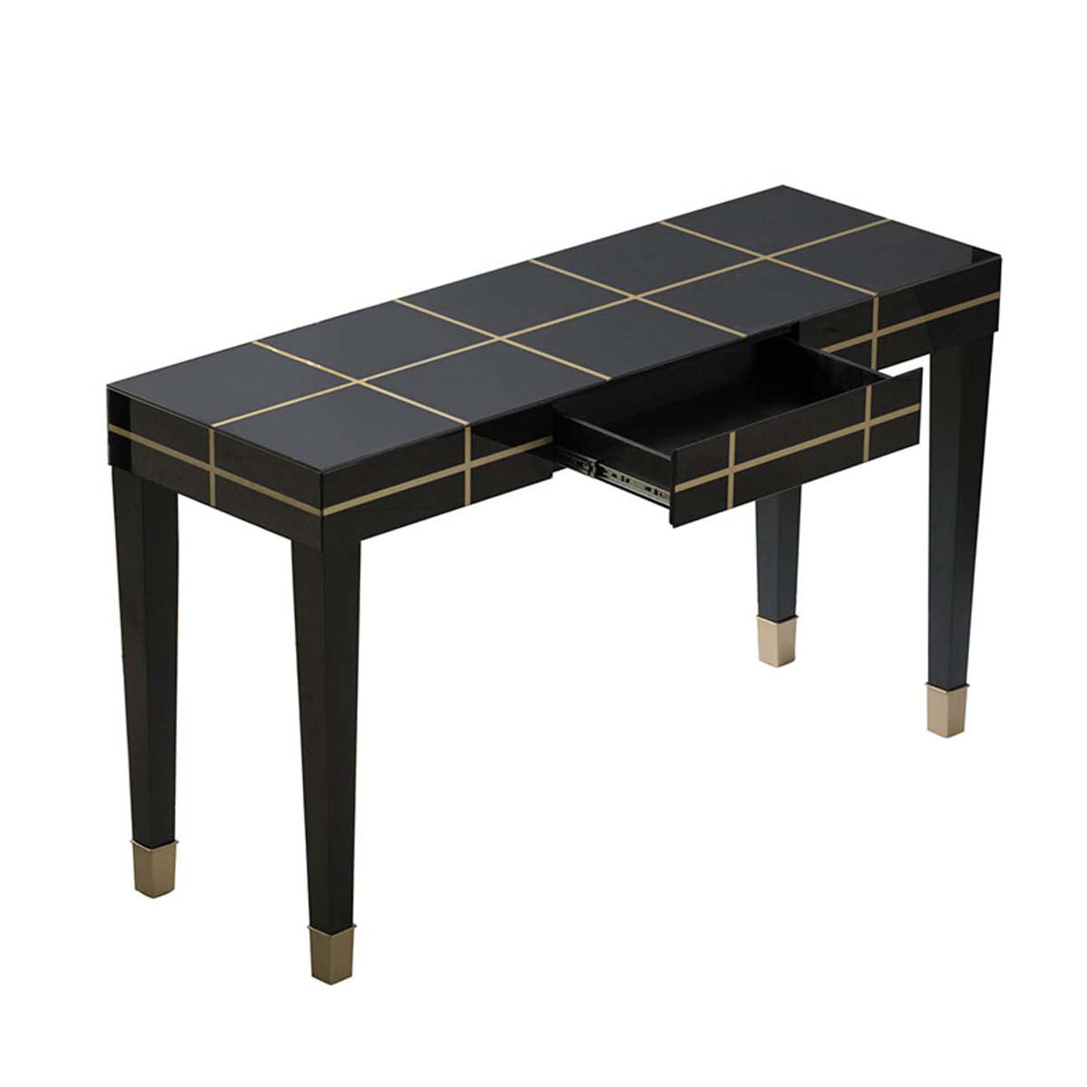 Everly Quinn Mirror Console Table - Black | Wayfair