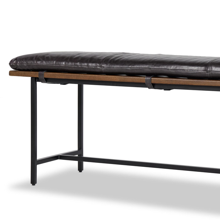 Trent Austin Design® Moua Genuine Leather Upholstered Bench | Wayfair