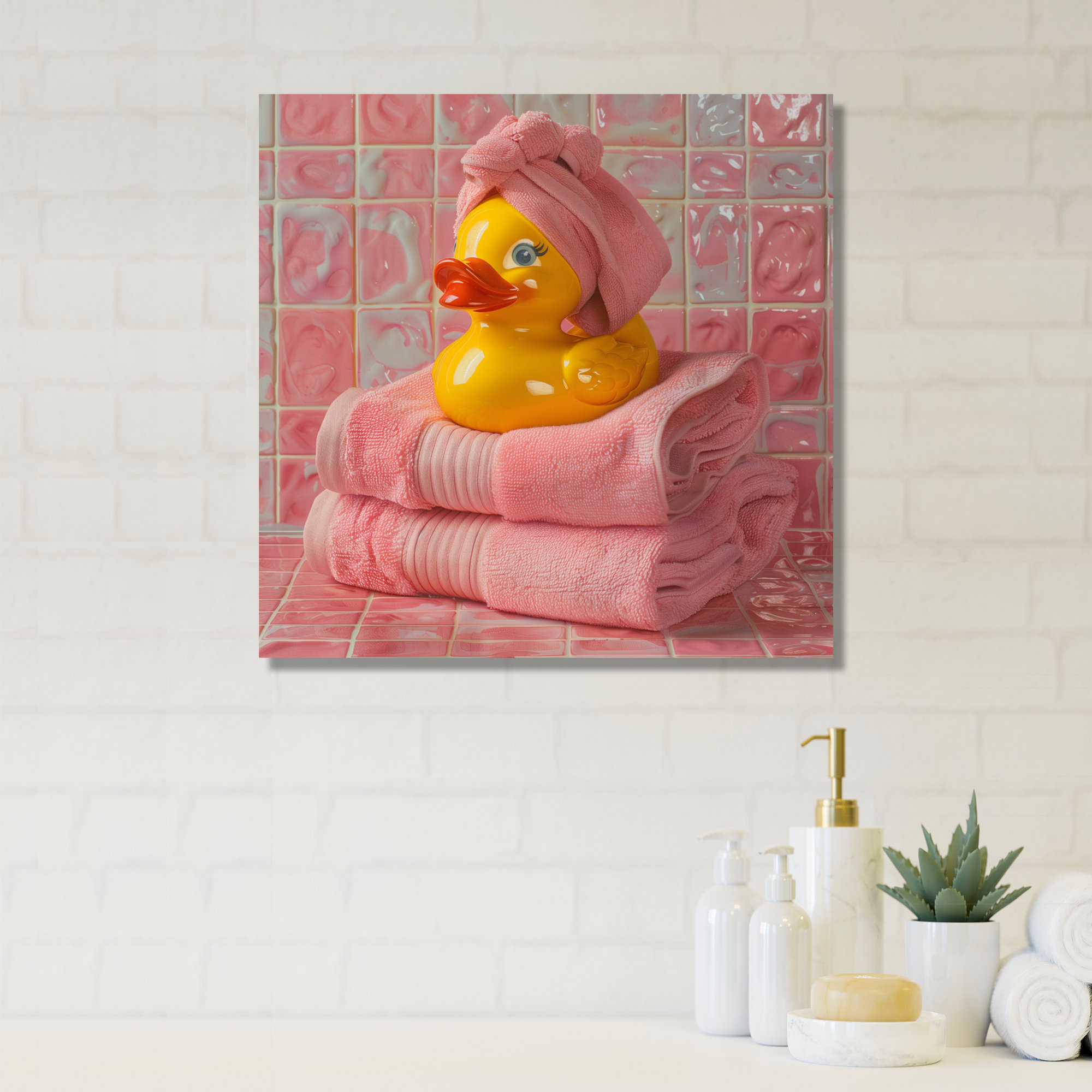 Trinx Spa Day Rubber Ducky Bathroom II - Bathroom Wall Art Print | Wayfair