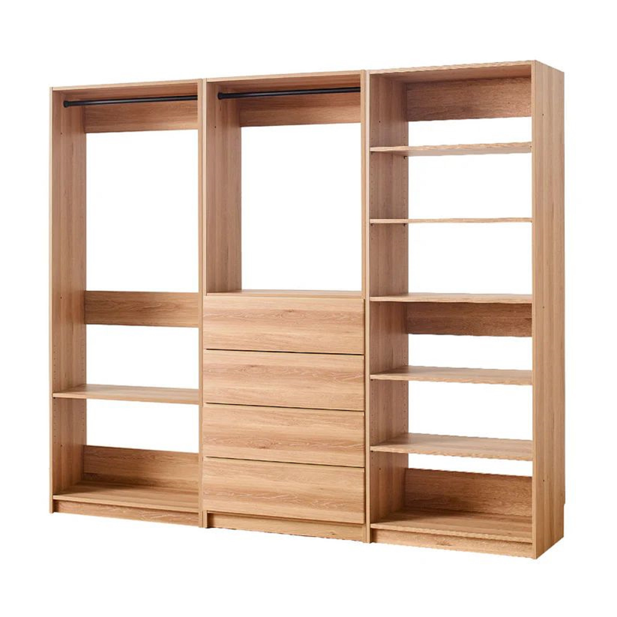 Benjara Dee Walk In Closet, Modular Freestanding Storage 9 Shelf 2 Rods ...