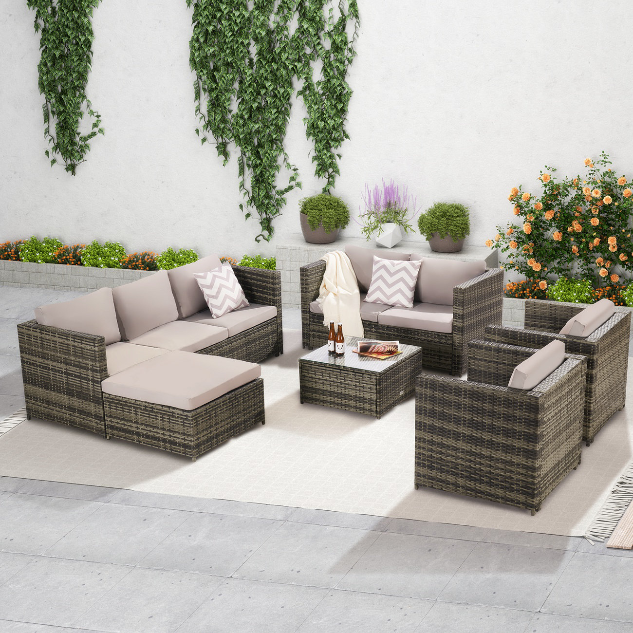 Red Barrel Studio® 6 Pieces Outdoor Furnitureproduct Rattan Sofa And ...