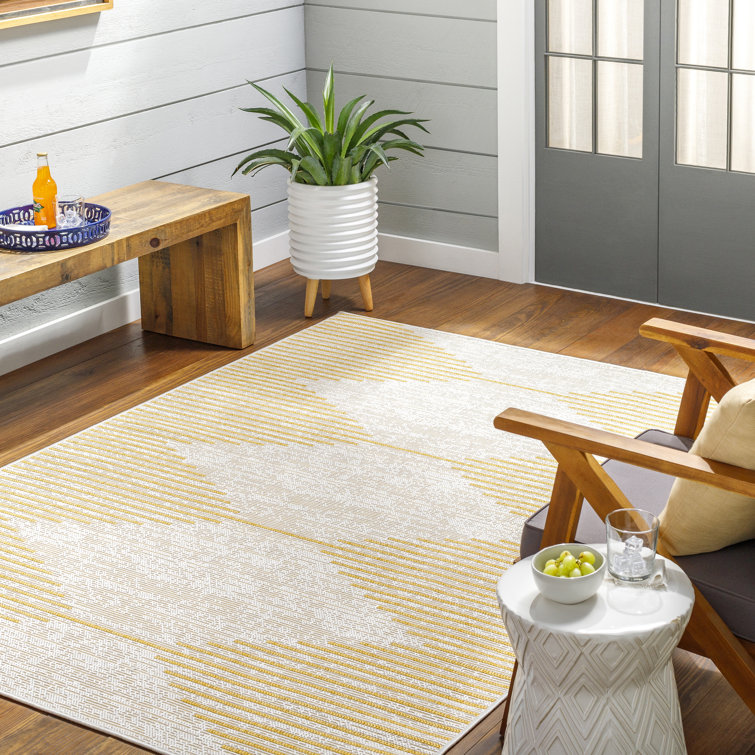 The Twillery Co.® Granby Geometric Yellow Indoor/Outdoor Area Rug ...