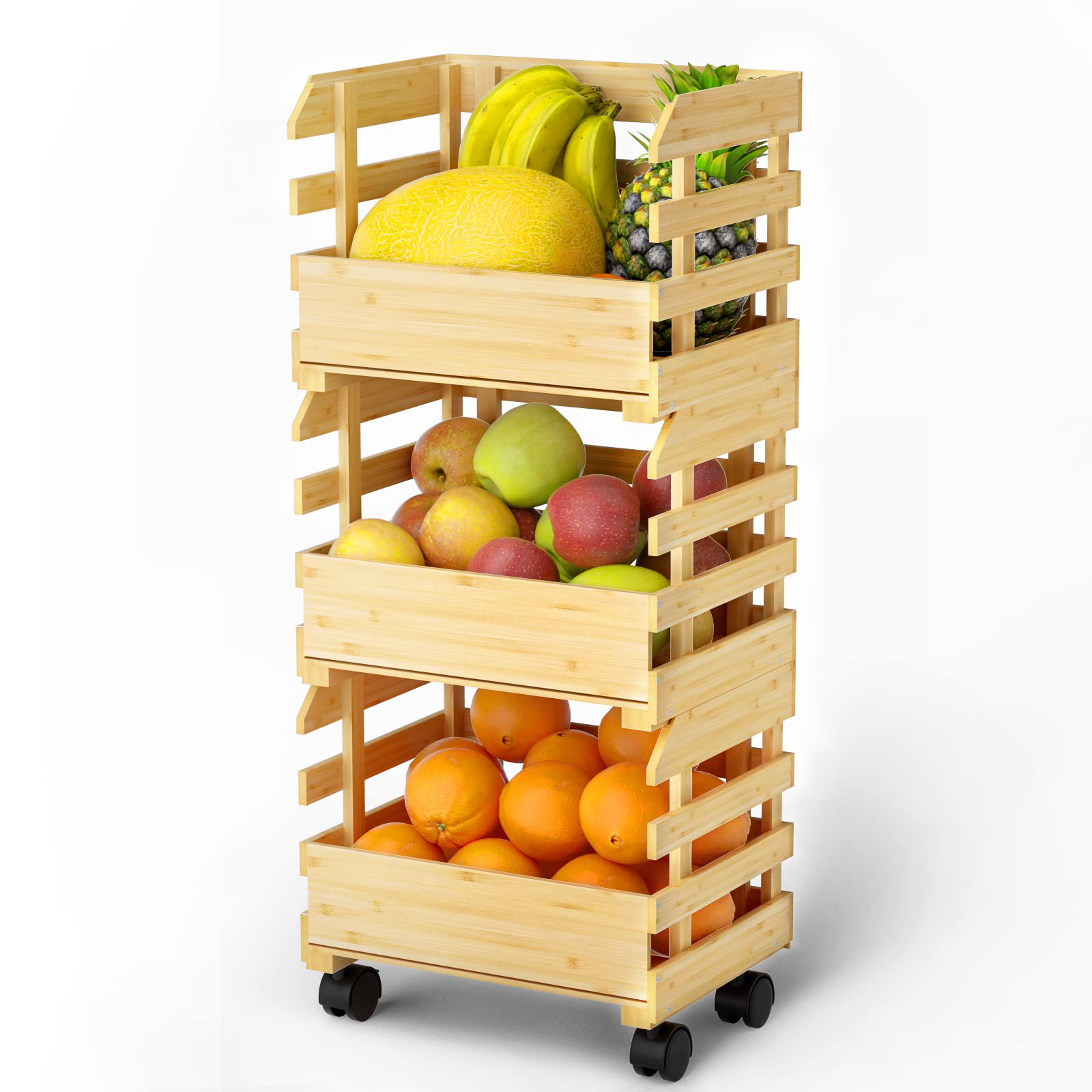 Latitude Run® Fruits Basket For Kitchen Counter Detachable Fruit Basket ...
