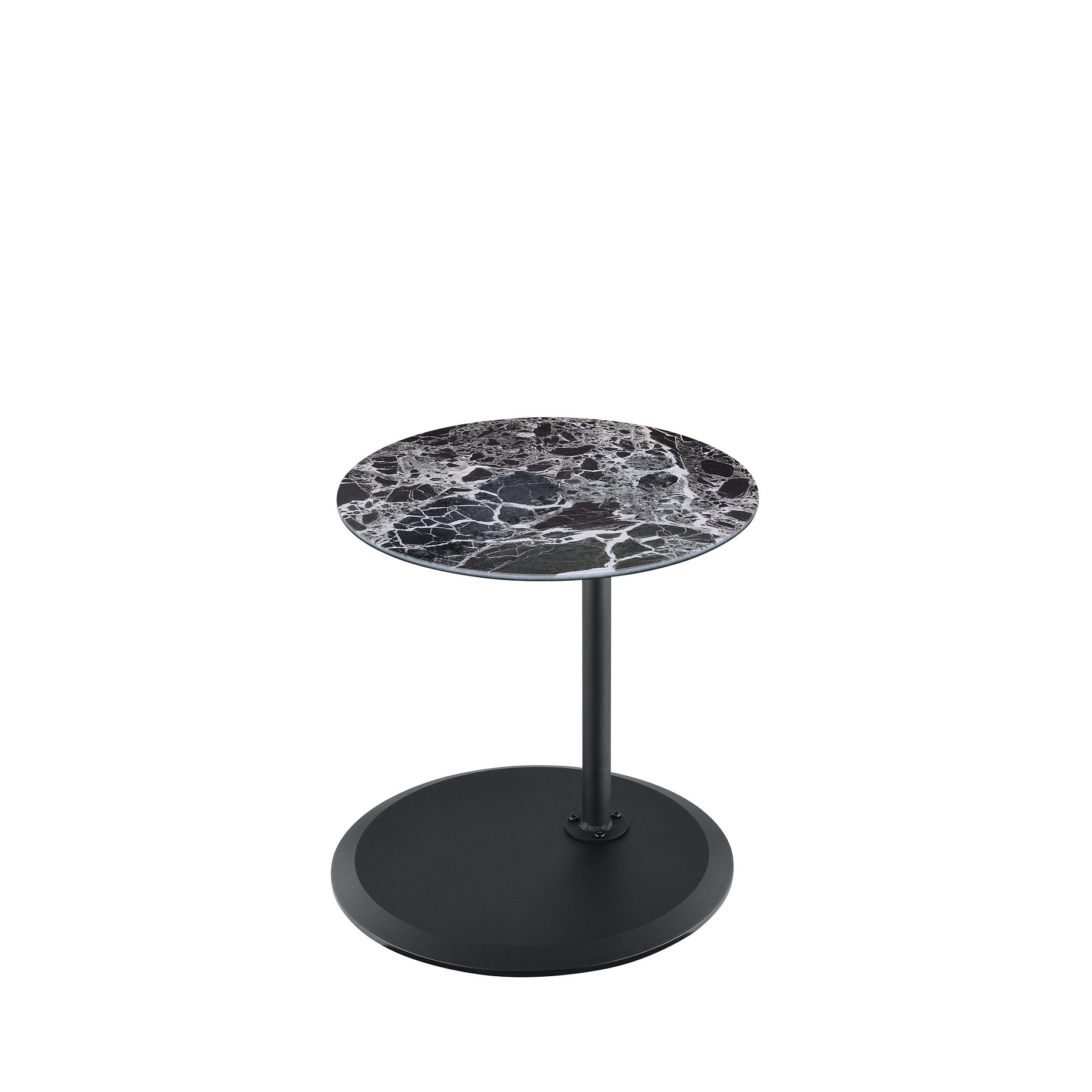 Wrought Studio™ Height Adjustable 15.5" Orbit Table, Black Marble ...