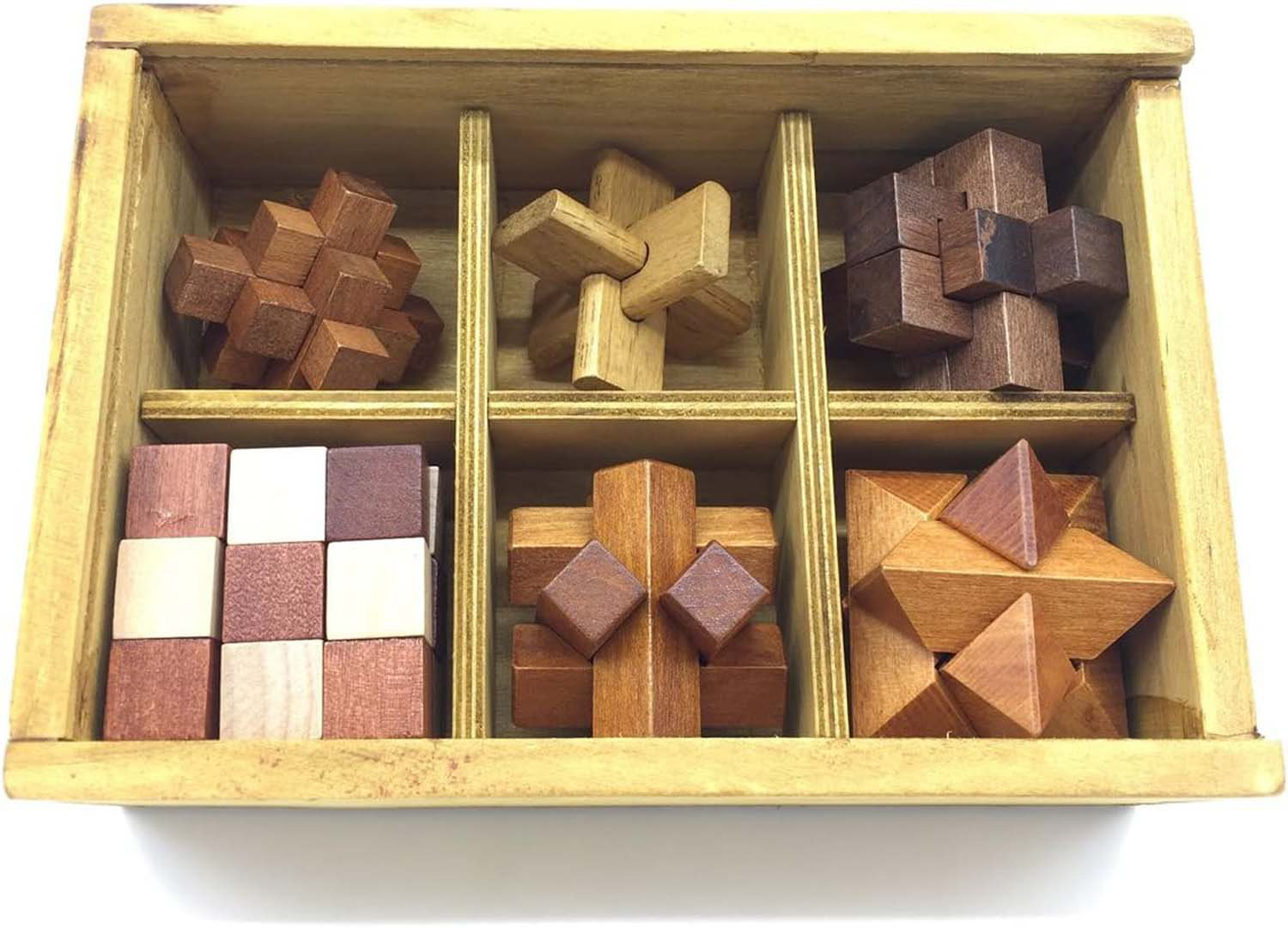 Ophelia & Co. 6-In-One 3D Luxury Wooden Brain Puzzle Teaser Kongming ...