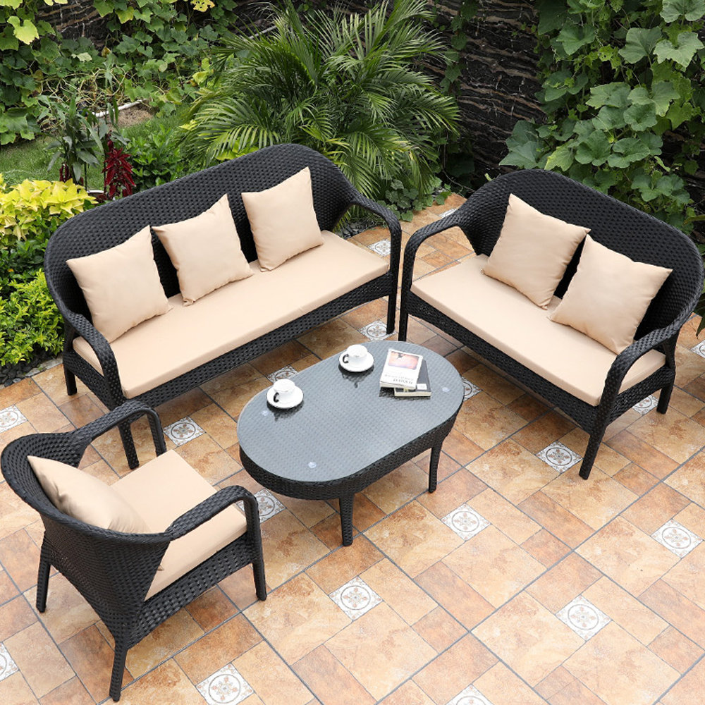 Wildon Home® Outdoor Waterproof Rattan Woven Sofa Sets | Wayfair