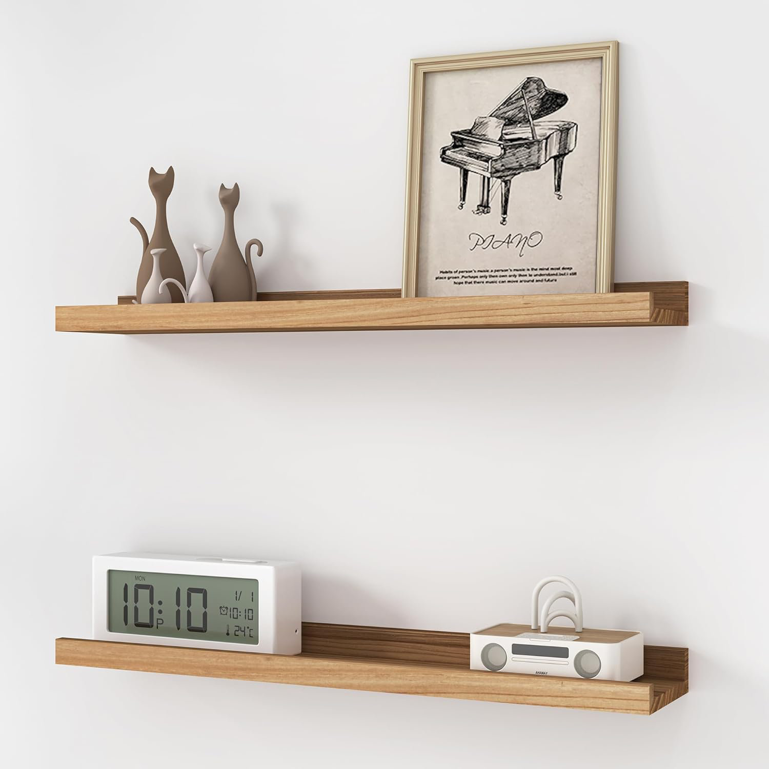 Latitude Run® Picture Ledge Shelf - 24 Inches Floating Shelves Set Of 2 ...