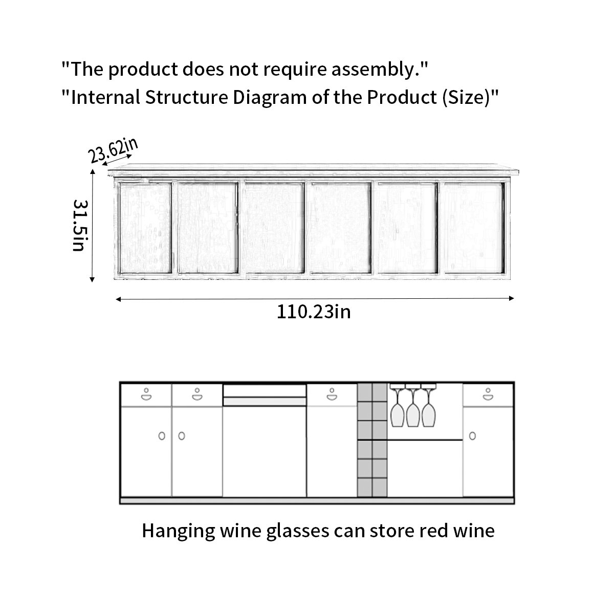 Artistic Soul XKX Premium Furniture Large Rectangular Bar Counter ...
