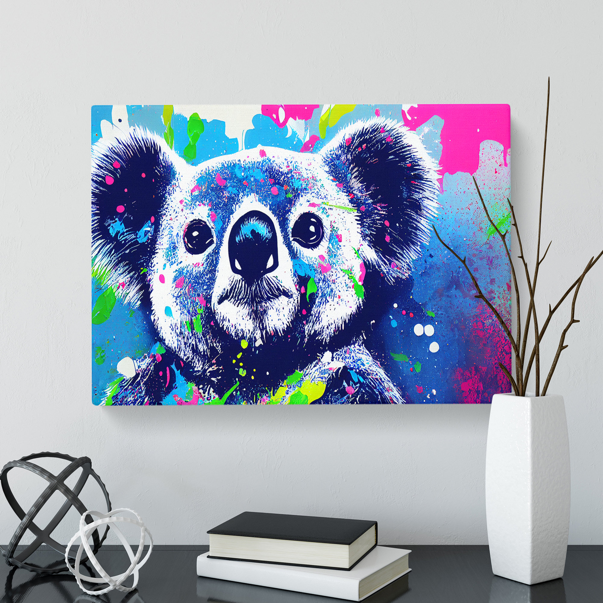 Latitude Vive Koala Bear Splashed Vol.2 Abstract - Wrapped Canvas ...
