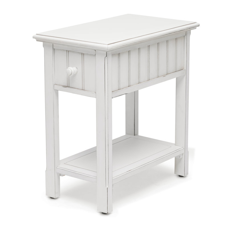 Highland Dunes Kolya Coastal White Solid Wood Chairside End Table | Wayfair