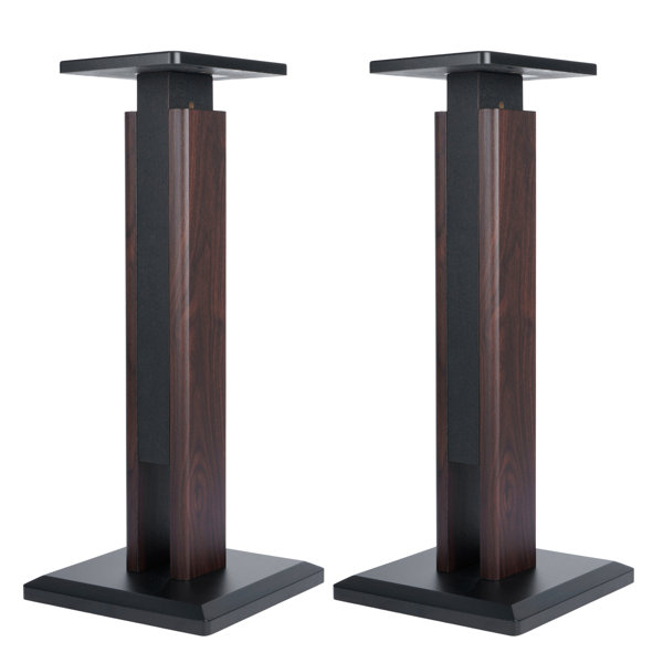 Ivy Bronx Wooden Adjustable Height Speaker Stands | Wayfair
