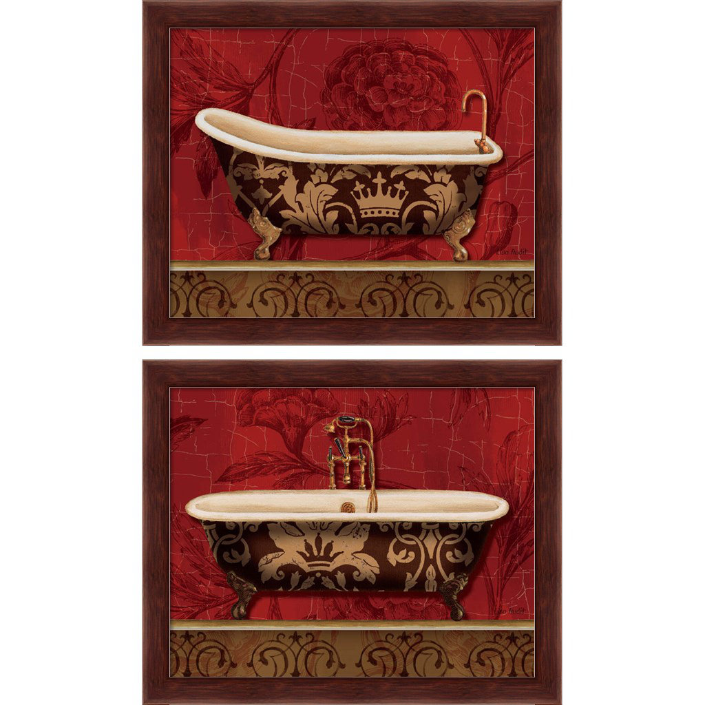 One Allium Way® Royal Red Bath By Lisa Audit, Framed Art (Set Of 2 ...