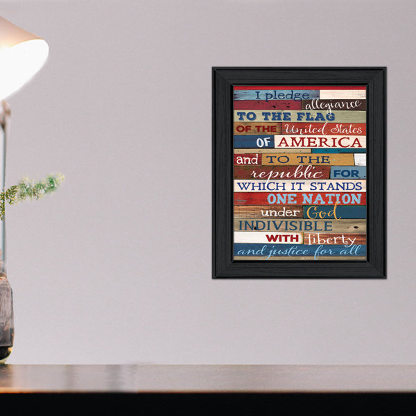 Trendy Decor 4U Pledge of Allegiance Framed Wall Art for Living Room ...