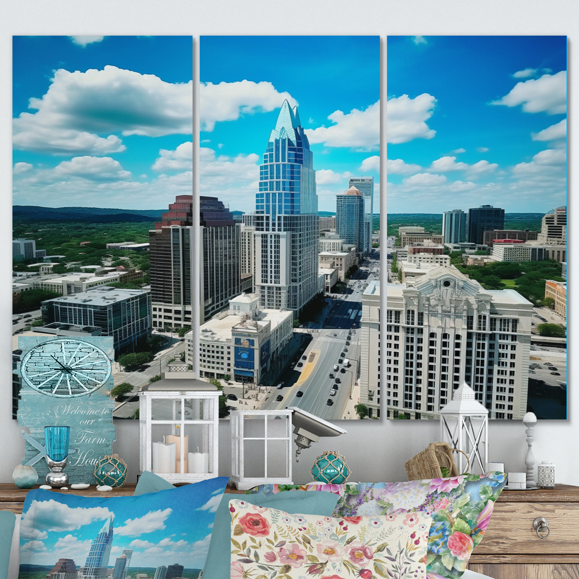 Ebern Designs Austin Dynamic Cityscape III - Cityscapes Wall Decor Set ...