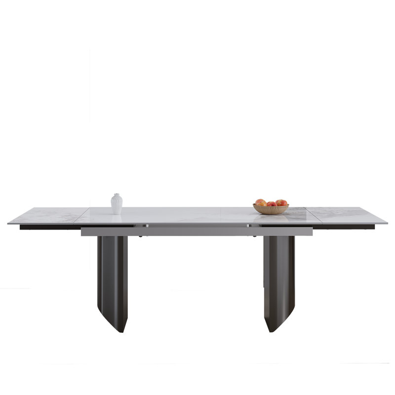 Everly Quinn Santrez 7 - Piece 94.48" Extendable Sintered Stone Dining ...