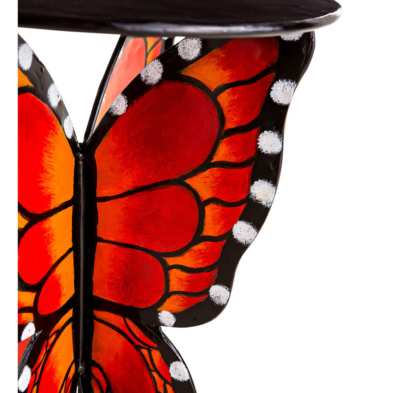 August Grove® Amareya Butterfly Reclaimed Metal Patio Side Table | Wayfair