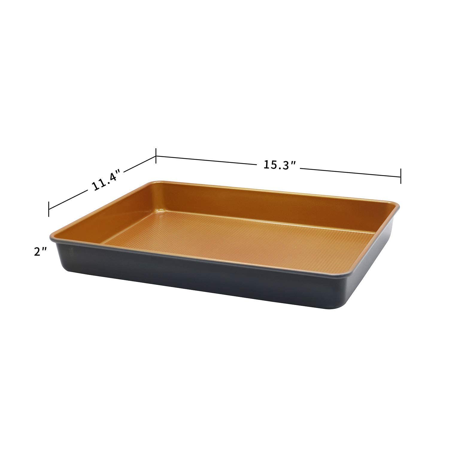 wanmo 2 Pack 15''X11''x2'' Deep Large Half Sheet Cake Pan Set, 1/2 Size ...