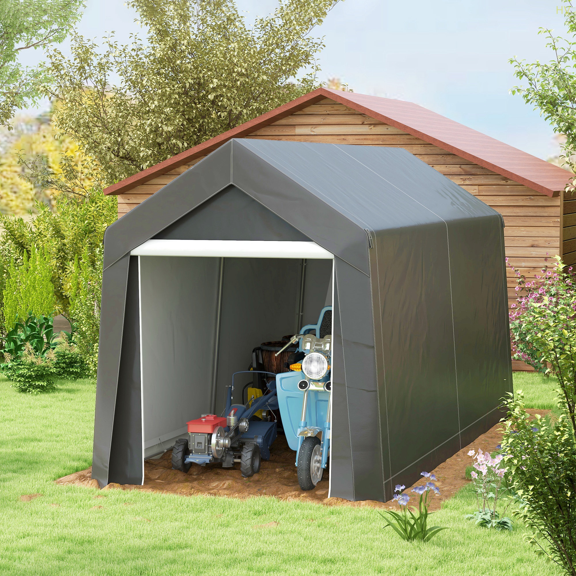 HomeViewto Outsunny 7' X 12' Garden Storage Tent, Heavy Duty Outdoor ...
