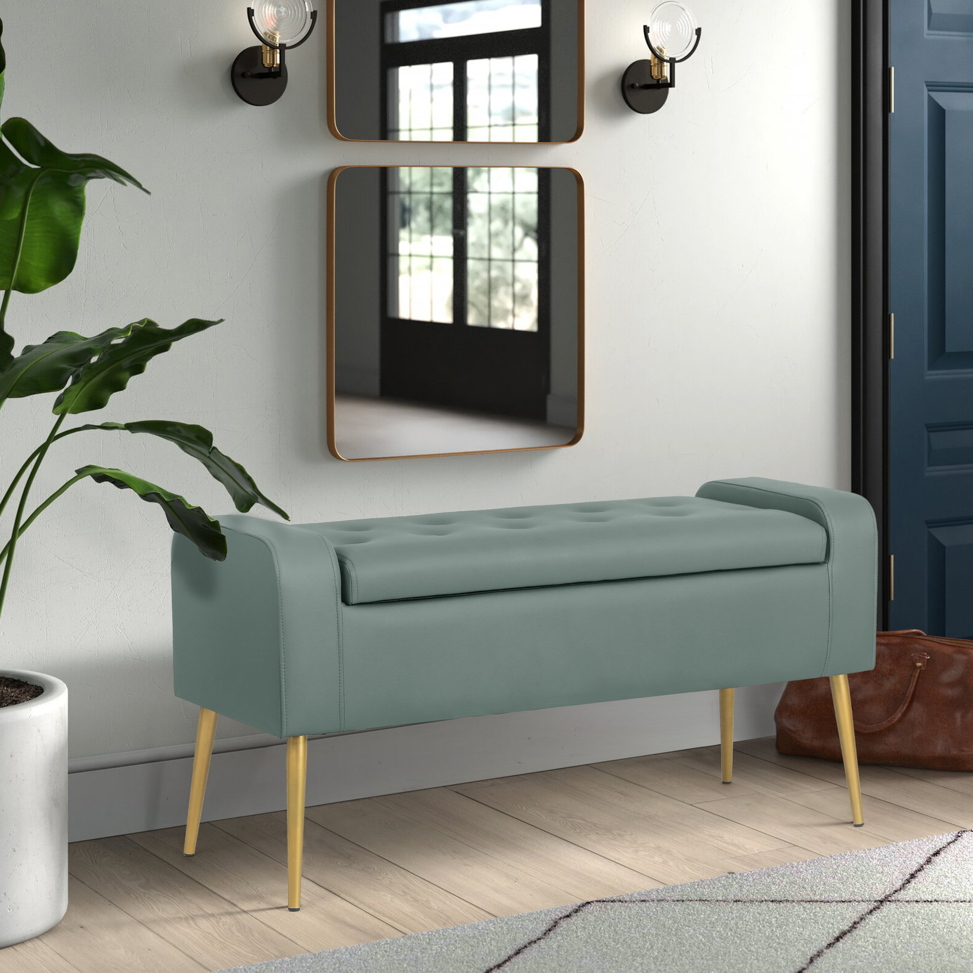 Mercer41 Gigel Upholstered Flip Top Storage Bench & Reviews | Wayfair