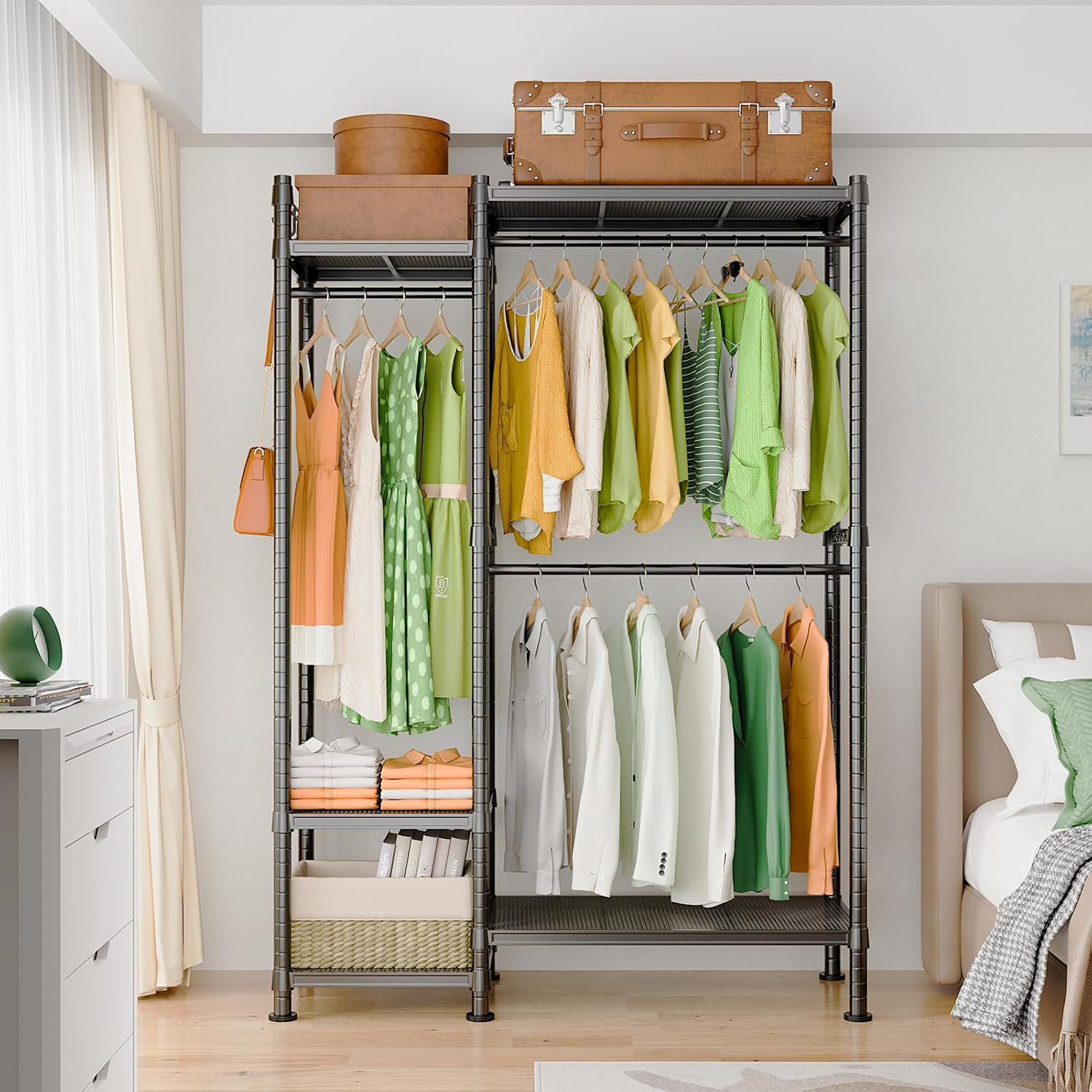 Rebrilliant Garment Rack Heavy Duty Clothes Rack For Hanging Clothes ...
