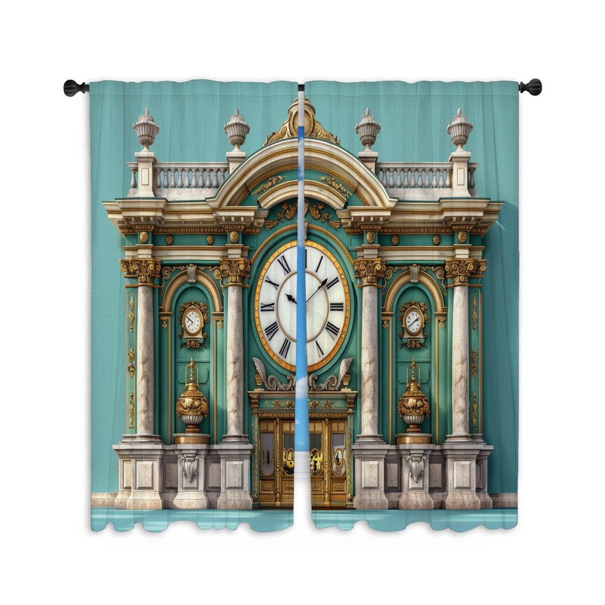 VisionDecor Clock Tower Sheer Window Curtains - 2 Panels_sheer_5/11927 ...