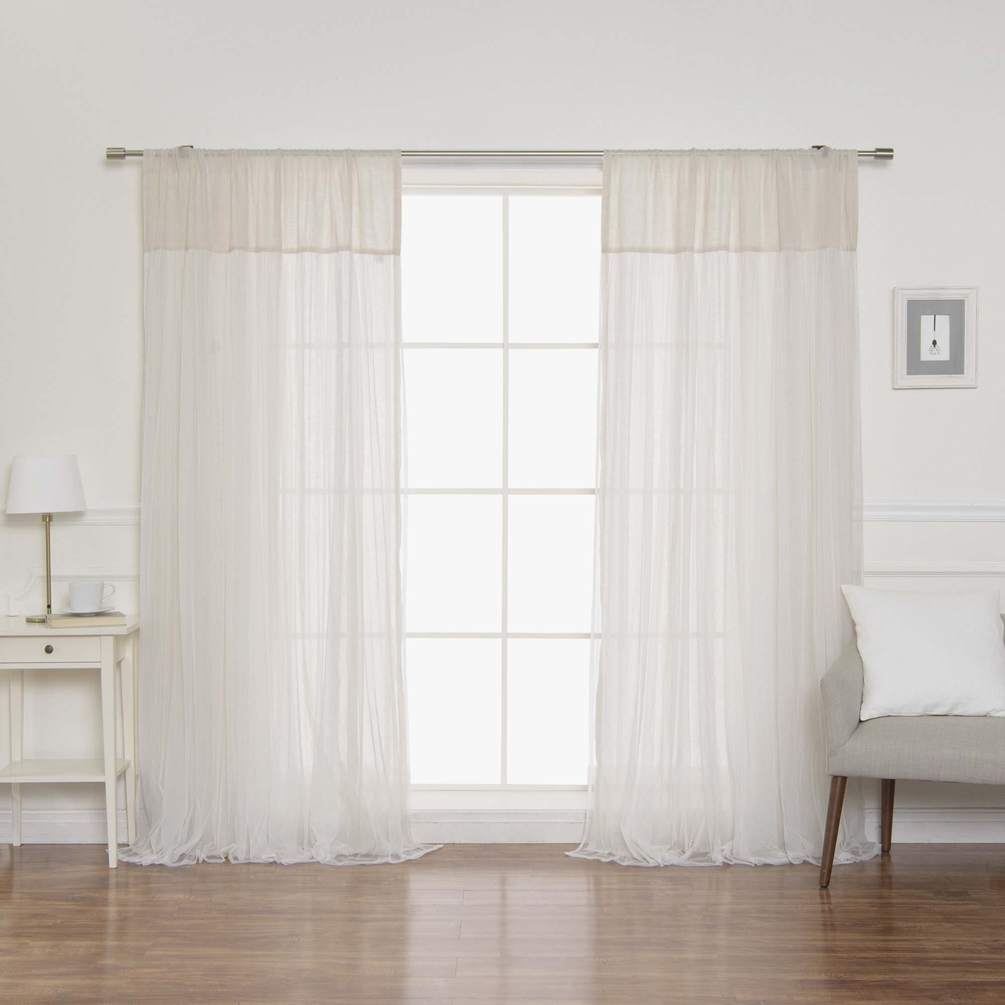 August Grove Duluth Solid Sheer Rod Pocket Curtain Panels & Reviews ...