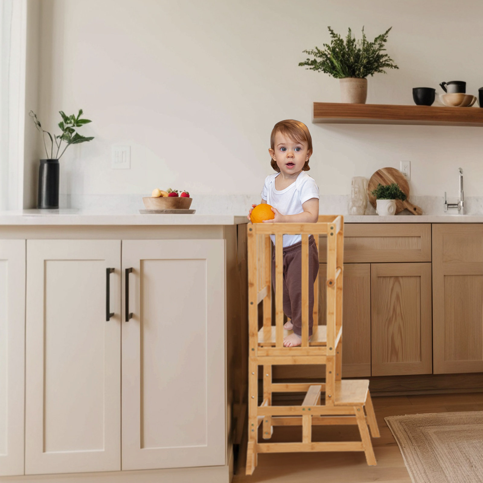 Harriet Bee 35.4''' Adjustable Kids Toddler Standing Tower With Anti ...