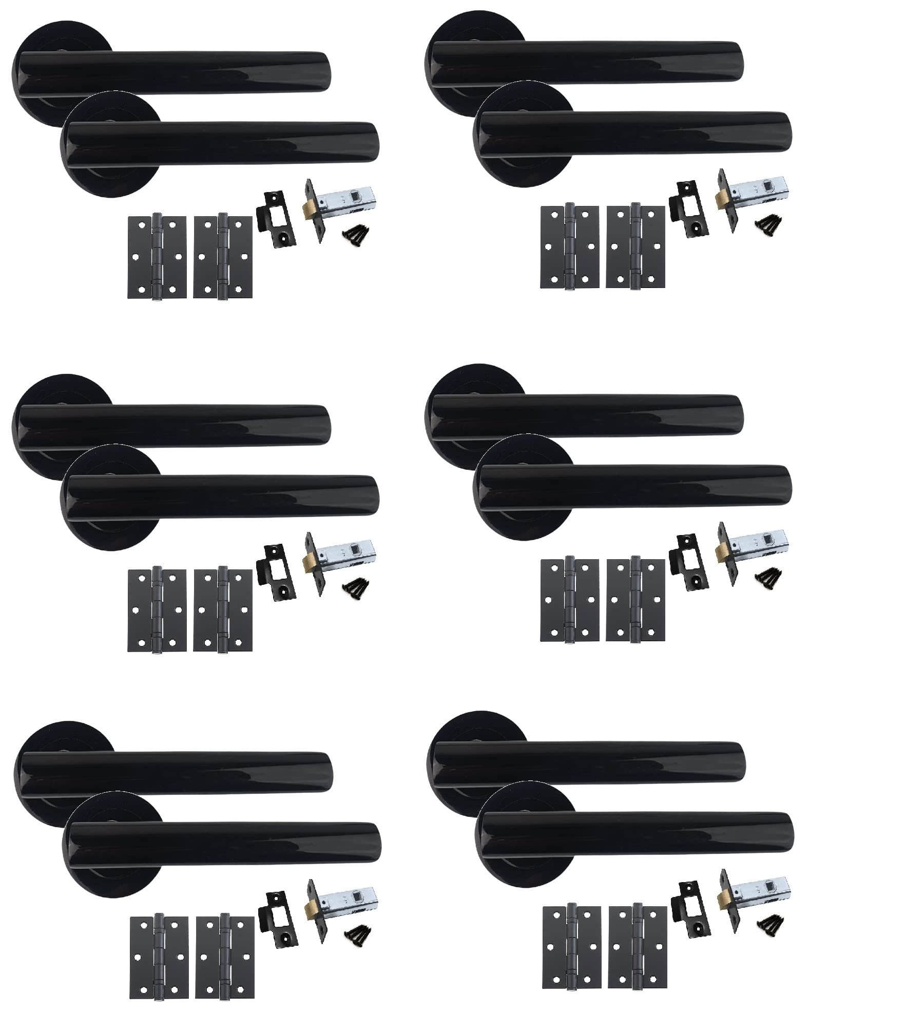 Brayden Studio 6 Sets T-Bar Door Handles on Round Rose with Hinges and ...