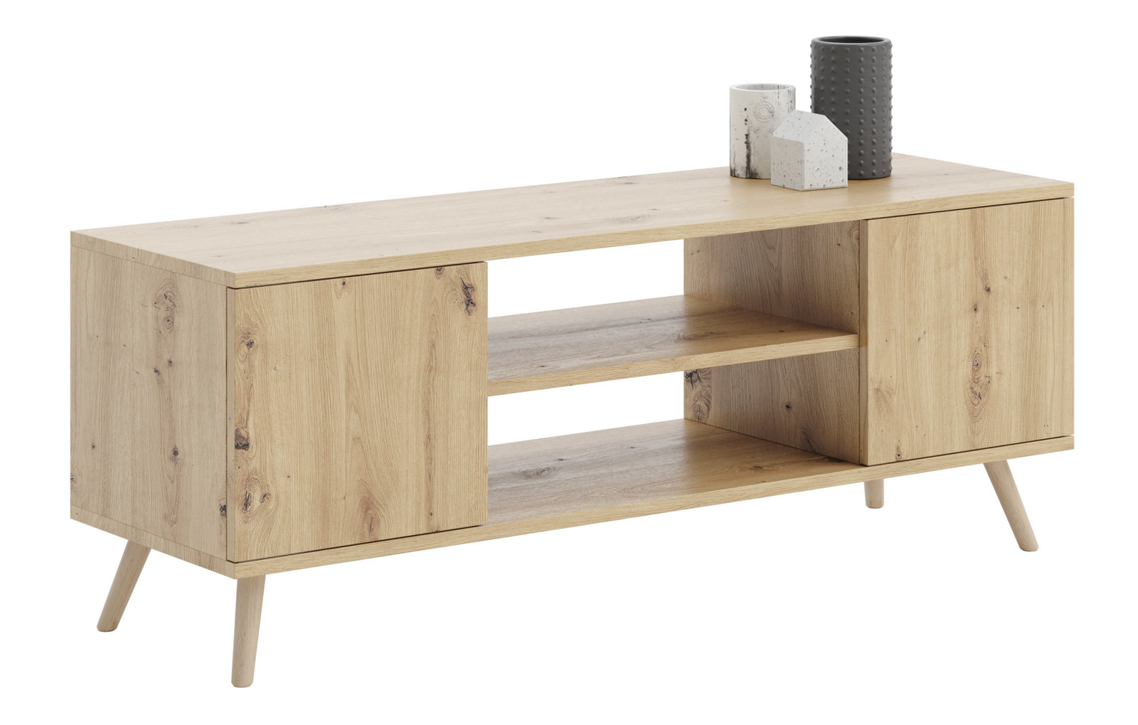 Natur Pur Focus RTV cabinet 135 cm Oak artisan white | Wayfair.co.uk