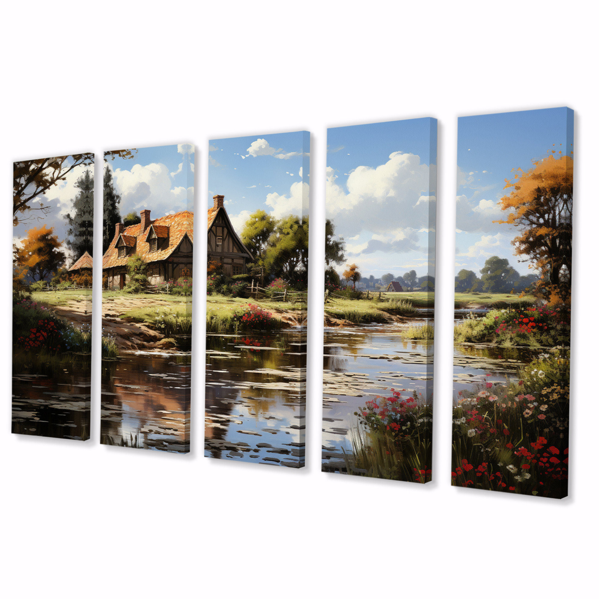 Design Art Denmark Countryside Idyll - Countryside Wall Decor - 5 Equal ...