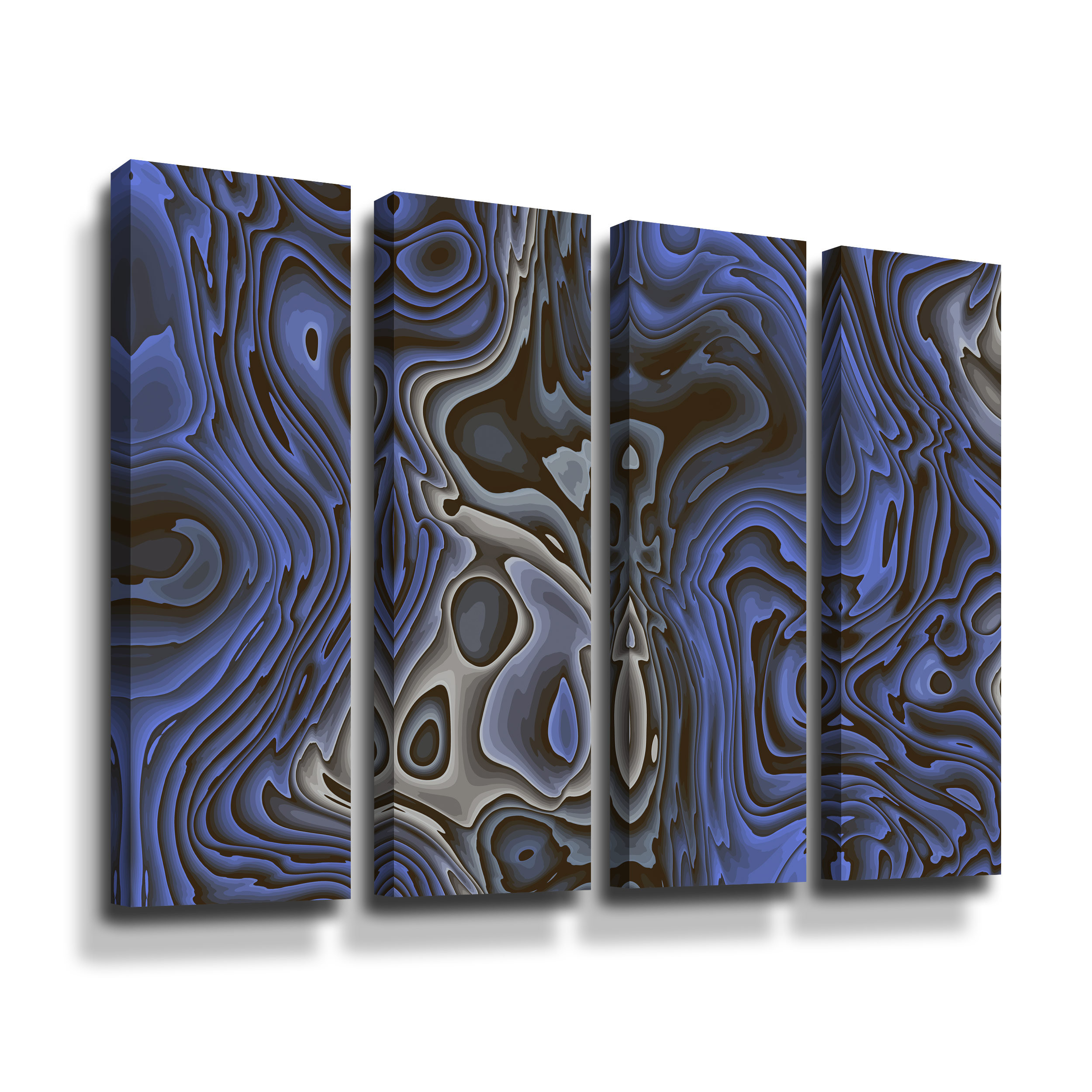 Ivy Bronx Wavy Whorl IV - 4 Piece Print on Canvas | Wayfair