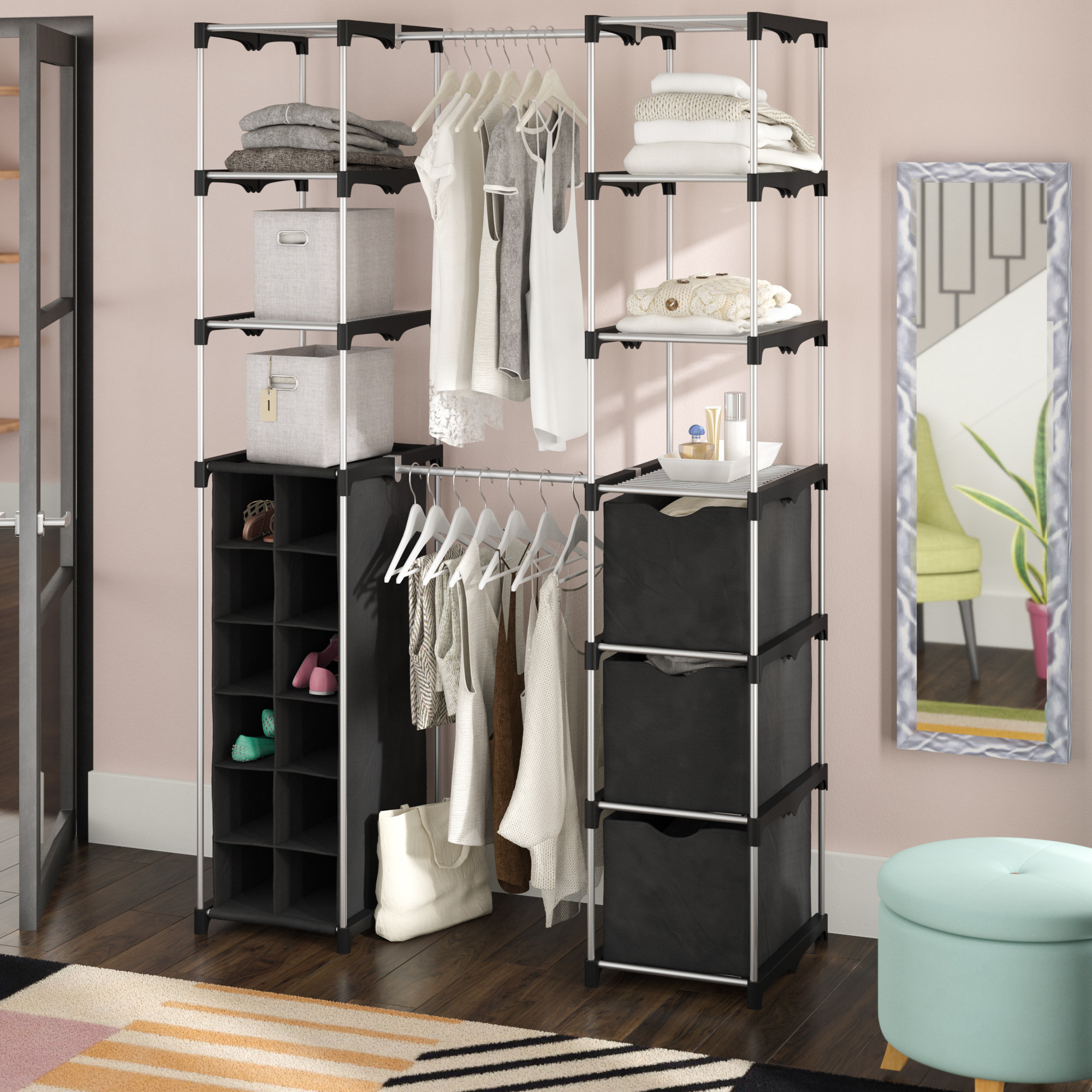 Rebrilliant Cambra Metal Closet System & Reviews | Wayfair