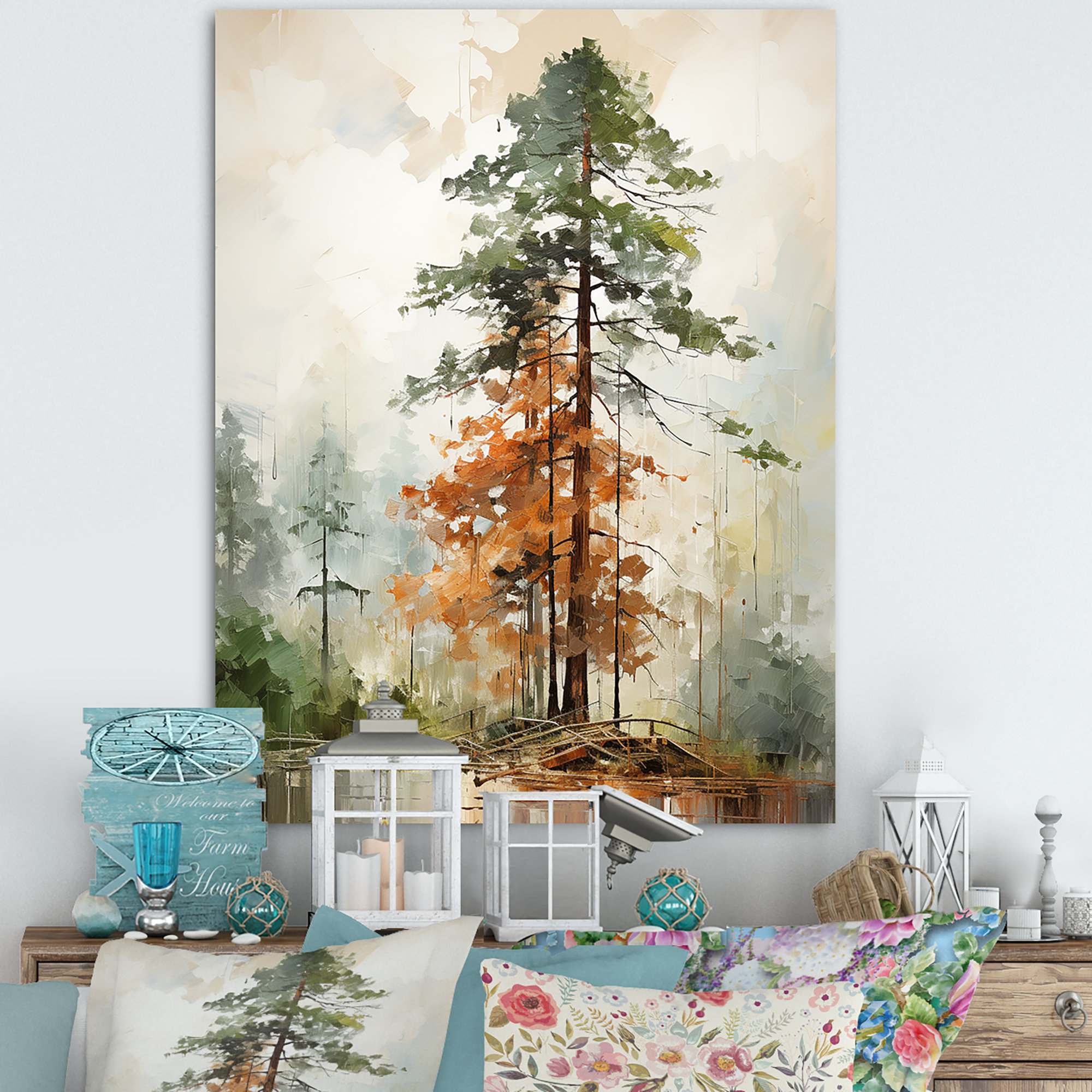 Millwood Pines Earthy Brown Forest Of Redwood Trees Framed On Canvas ...