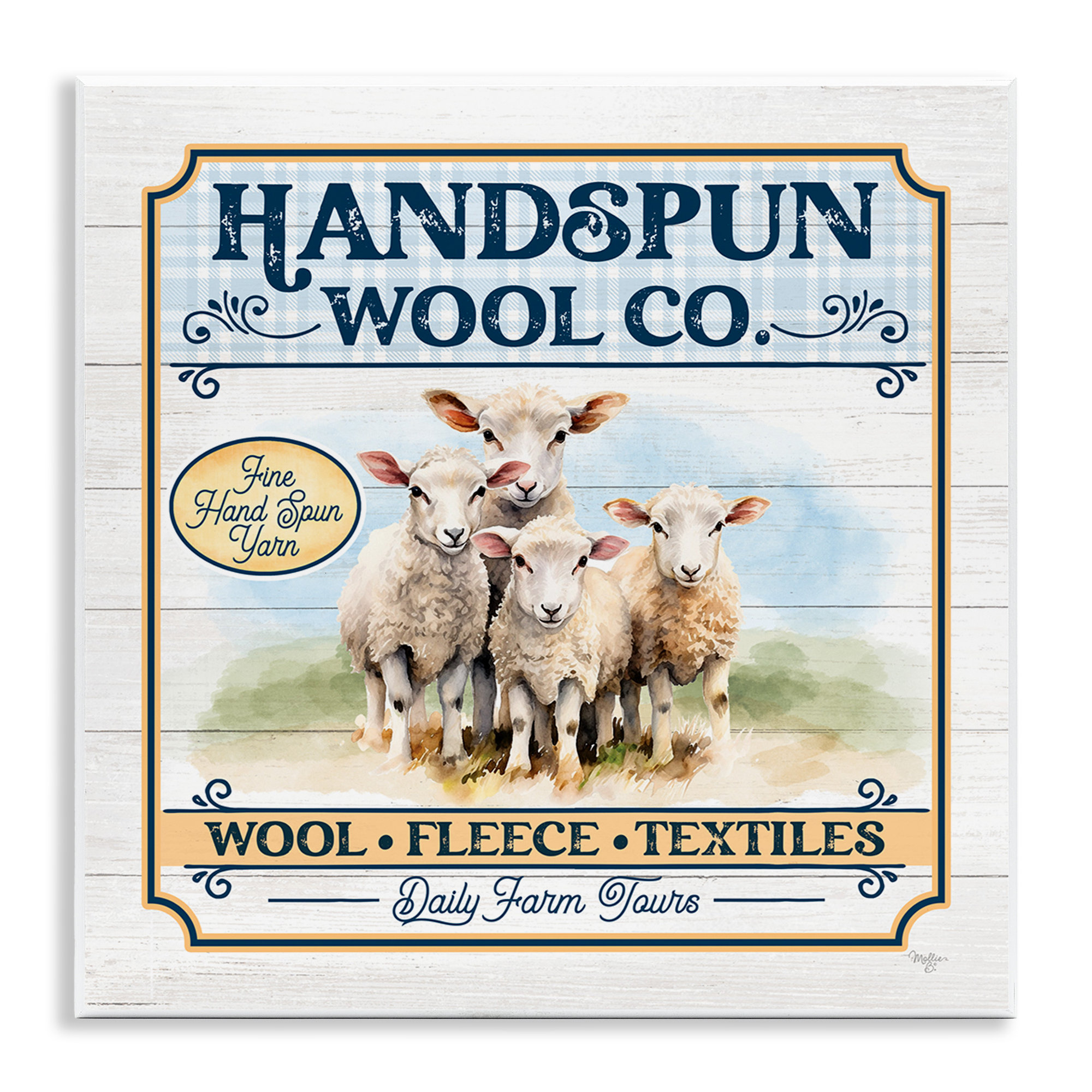 Stupell Industries Handspun Wool Sign Wall Plaque Art by Mollie B ...