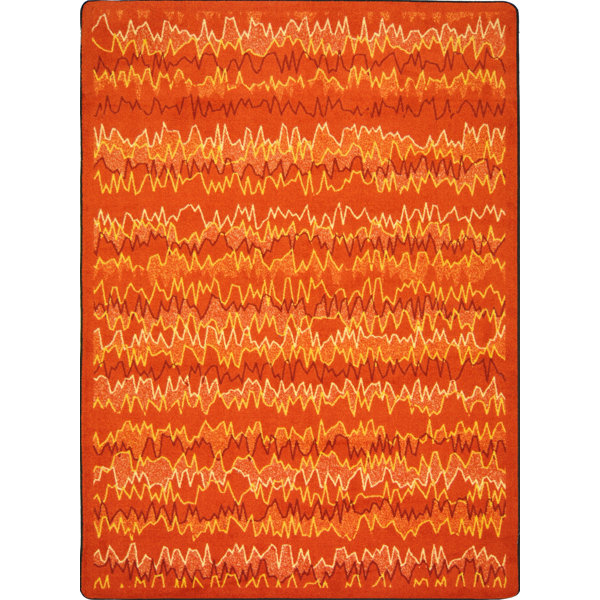 Joy Carpets Static Electricity© Abstract Tufted Orange Area Rug | Wayfair