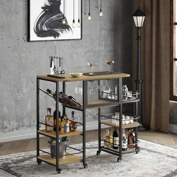 17 Stories Khyron 47.2'' Display Wine Rack, Modern Home Bar with ...
