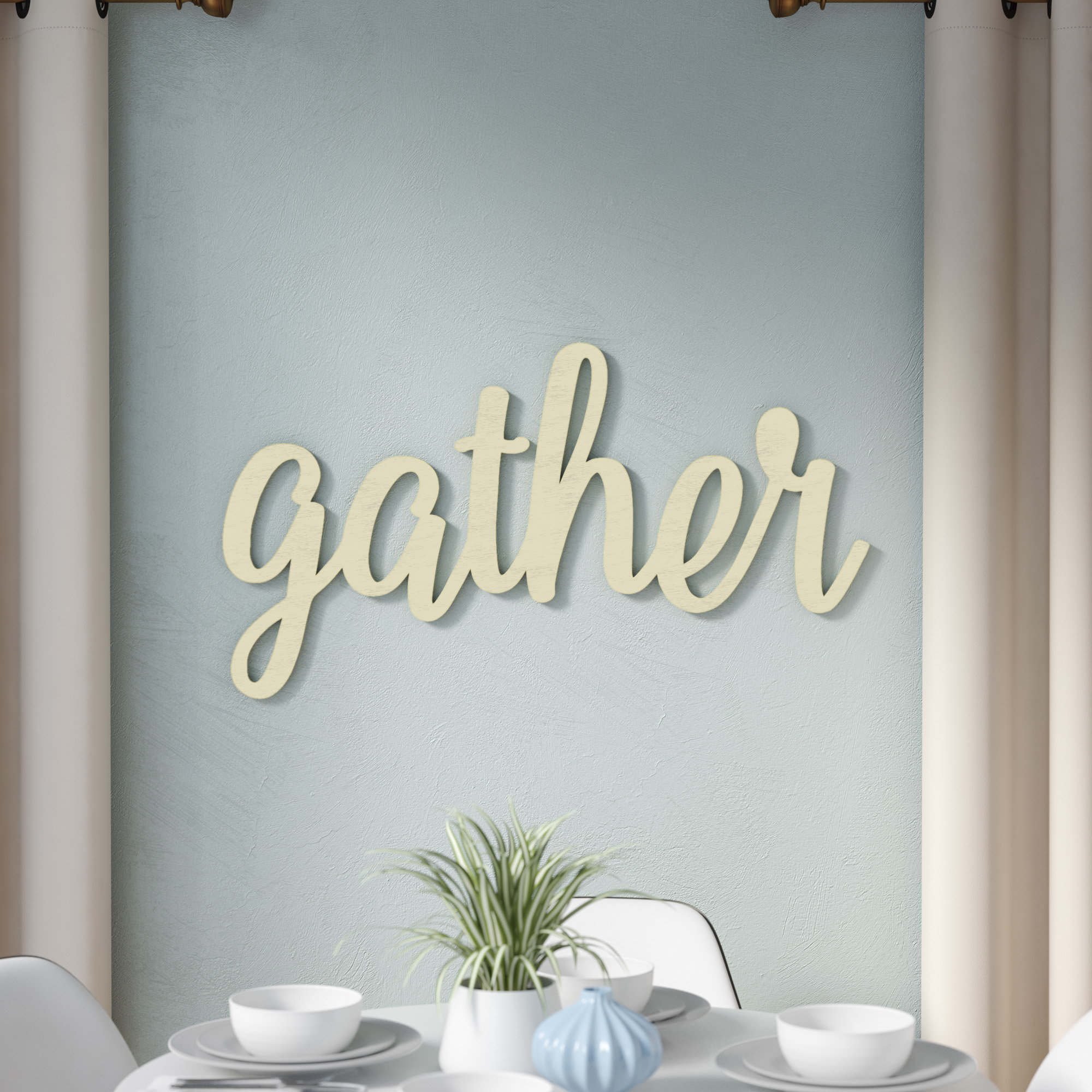 Ivy Bronx Huge Cursive Word 'Gather' Wall Décor & Reviews | Wayfair