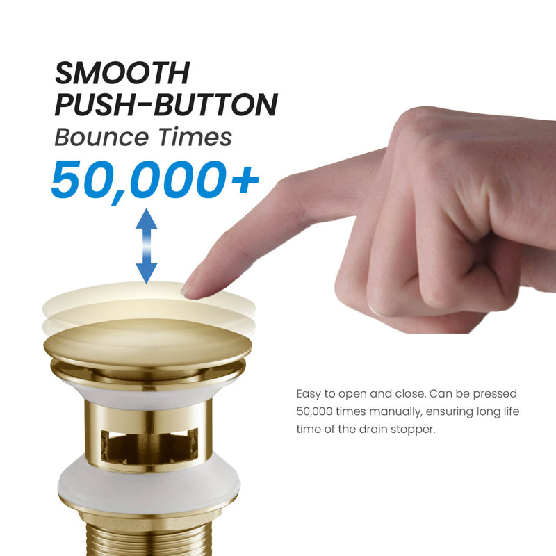 KIBI Pop-Up Bathroom Sink Drain with Overflow & Reviews | Wayfair