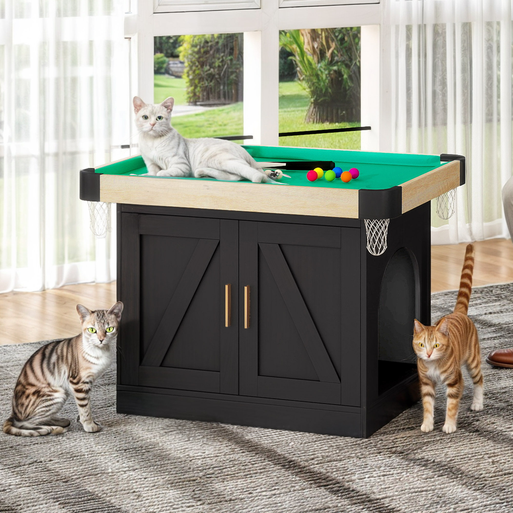 Tucker Murphy Pet™ Cat Litter Box Enclosure Hidden Furniture with Cat ...