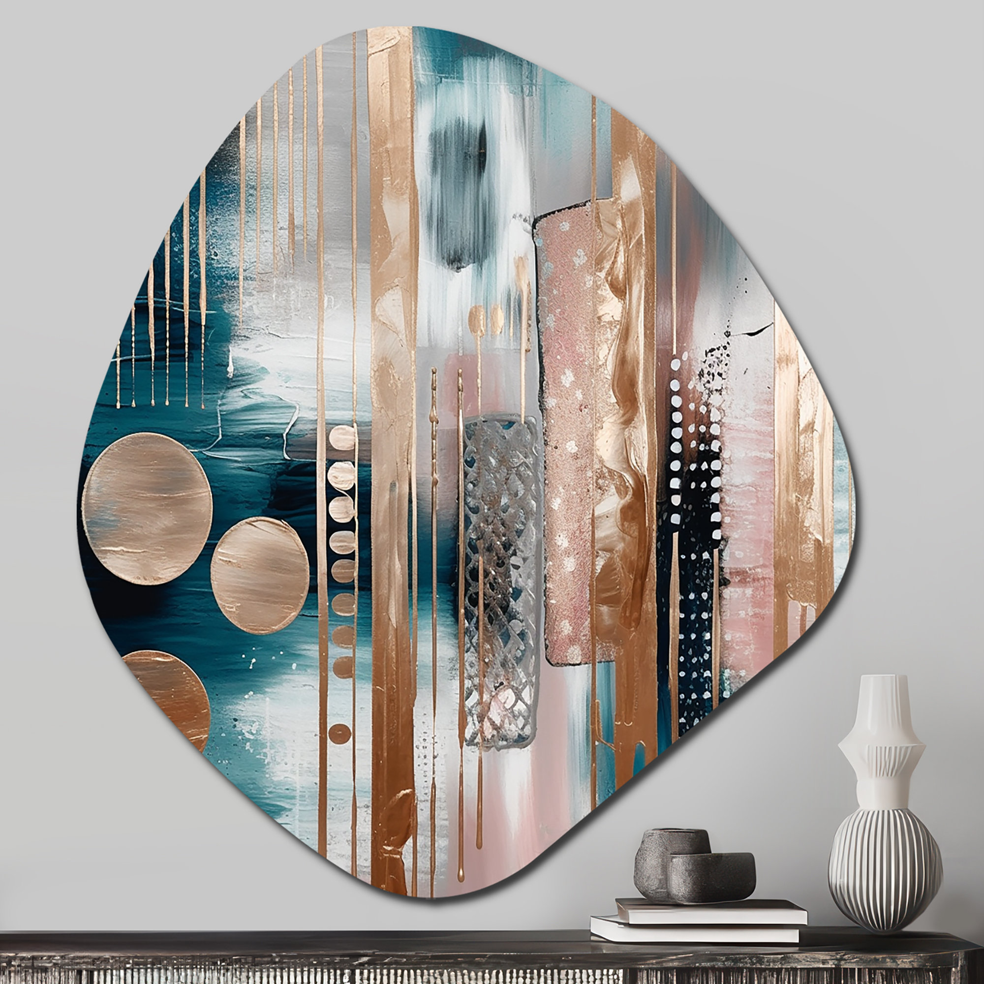 Design Art Soft Colors Shapes And Lines Marble IV - Marble Unique Shape ...