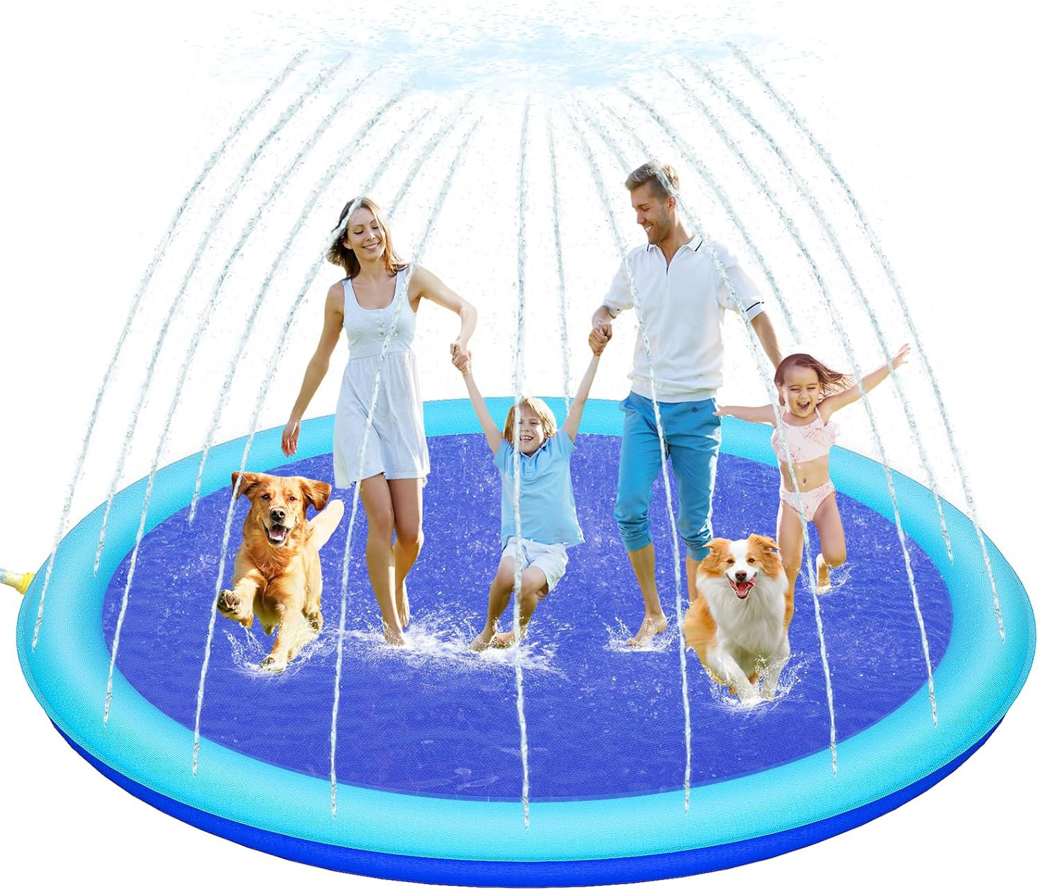 OLHAV 118'' Splash Pad, Non-Slip Splash Pad for Kids and Dogs, Summer ...