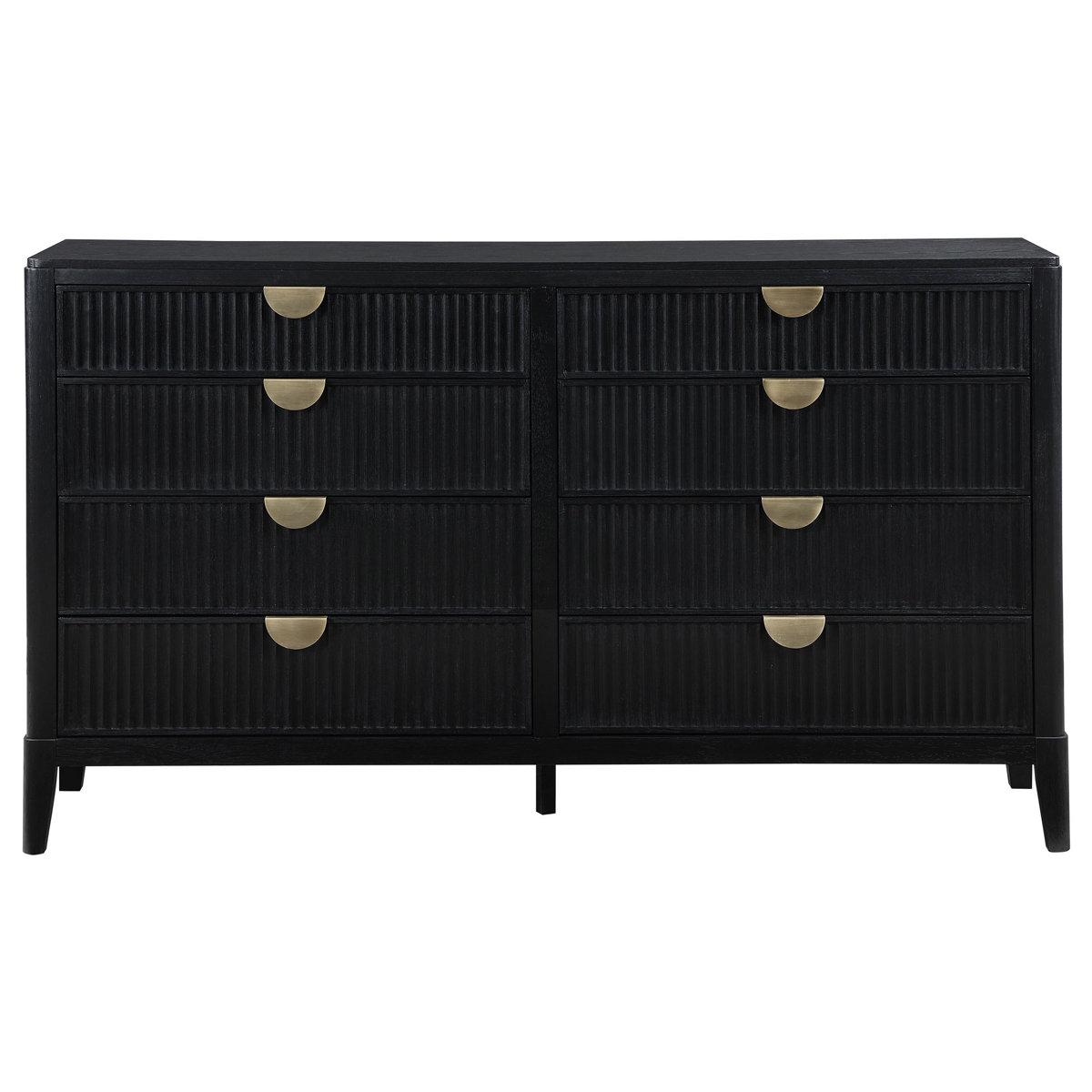 Benjara Jack Dresser, 8 Drawers, Gold Tone Metal Handles, Wire Brushed ...