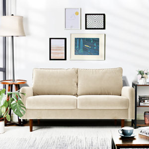 Wanse Hessville Sofa 57.8" Velvet Round Arm Loveseat