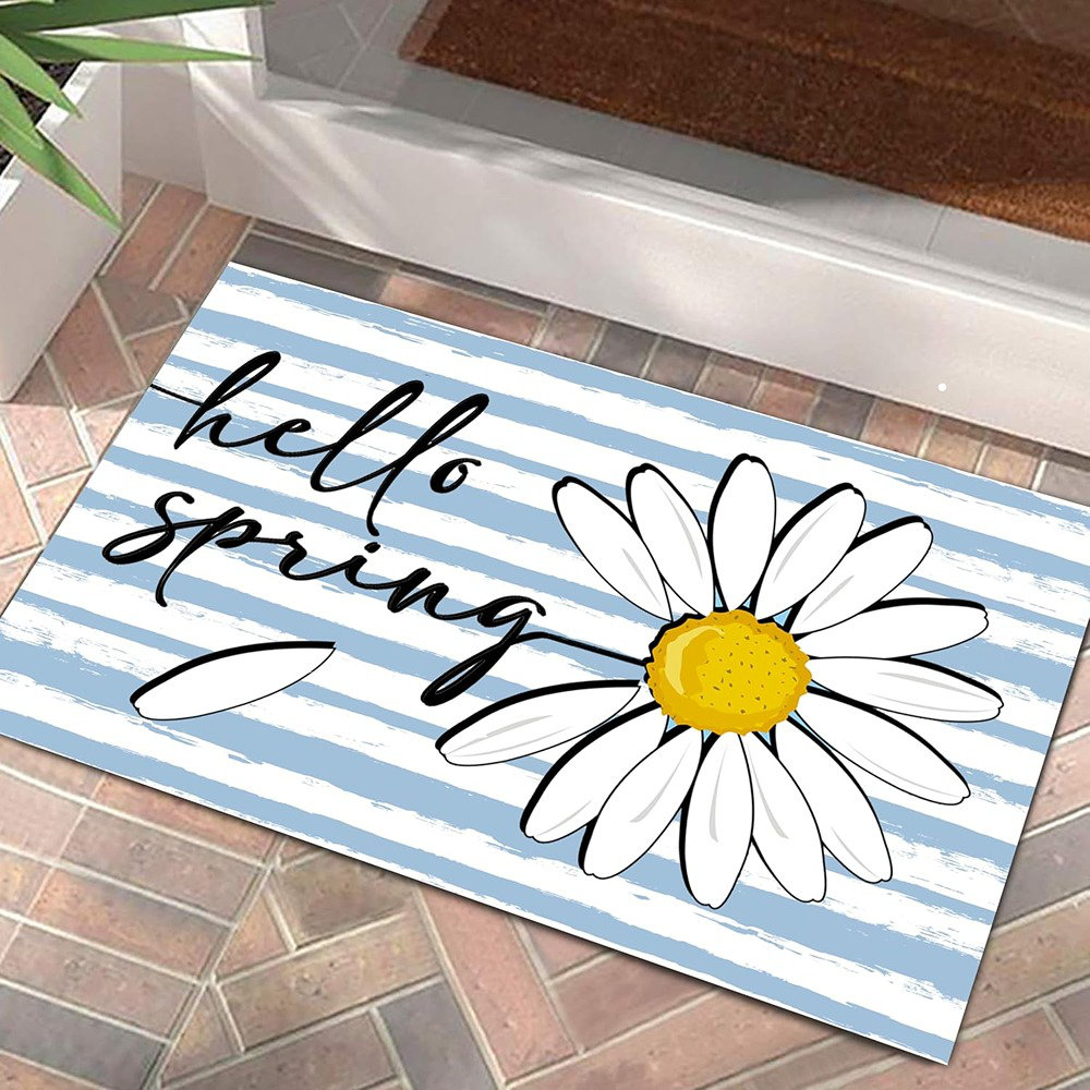 Mercer41 Hello Spring Door Mat Seasonal Decorative Daisy Doormat Non ...