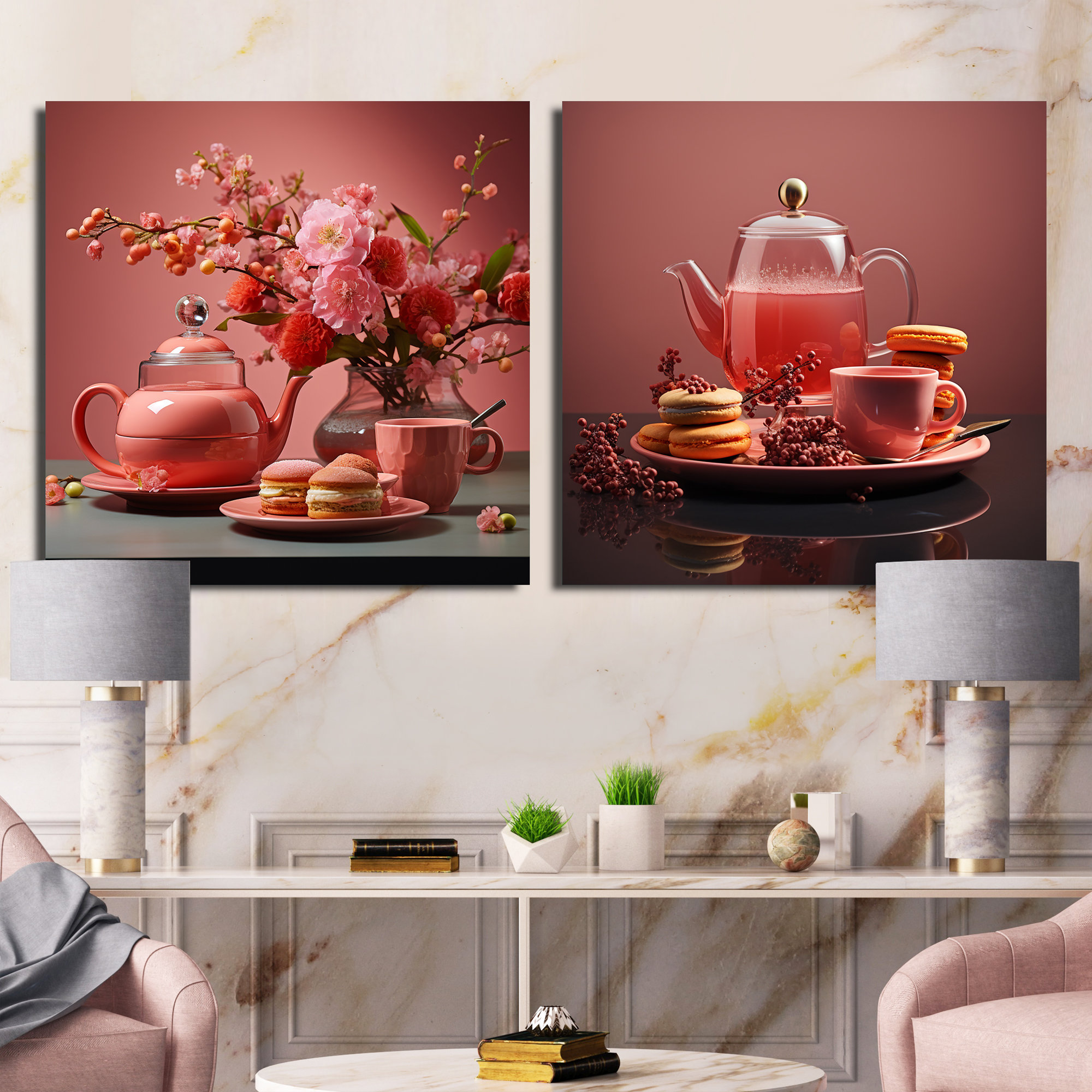 Latitude Run® Afternoon Affair Pink Tea - Coffee & Tea Square Collage ...