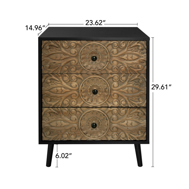 Dakota Fields Bertel MDF Accent Chest with 3 Drawers | Wayfair